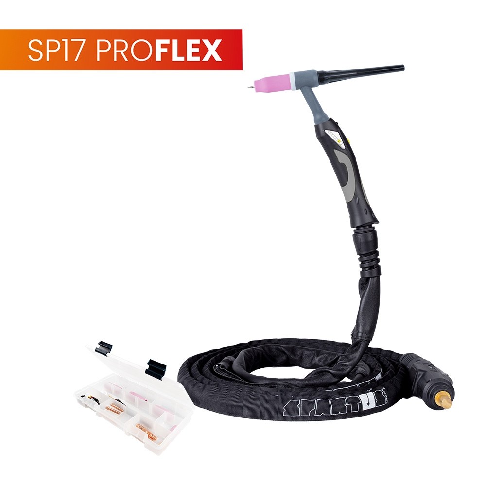 TIG 17 torch, 4m, ProFLEX series, mini 1B, U package, control plug fit to MAGNUM® | Bourzougas