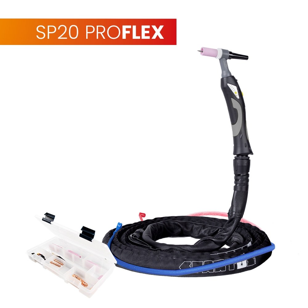 TIG 20 torch, 4m, ProFLEX series, mini 1B, U package, control plug fit to KEMPPI® | Bourzougas